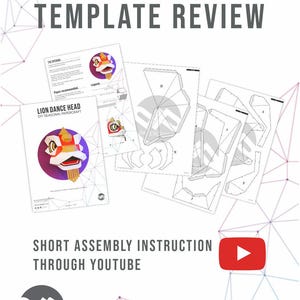 Lion Dance Head Papercraft Template – 3D DIY Wall Art – Instant ...