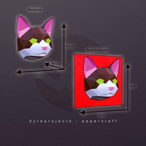 DIY Low Poly Papercraft Cat Digital Template DIY Wall - Etsy