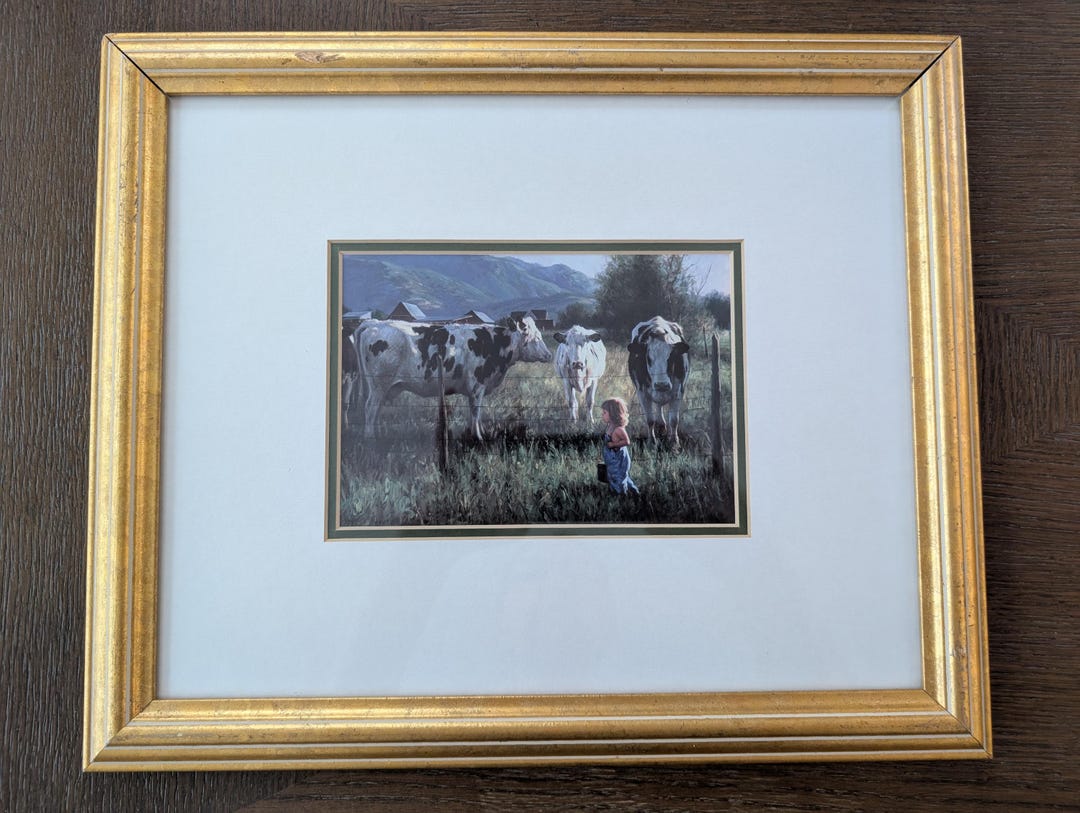 Robert Duncan "anniken and the Cows" Framed Art Print - Koyman ...