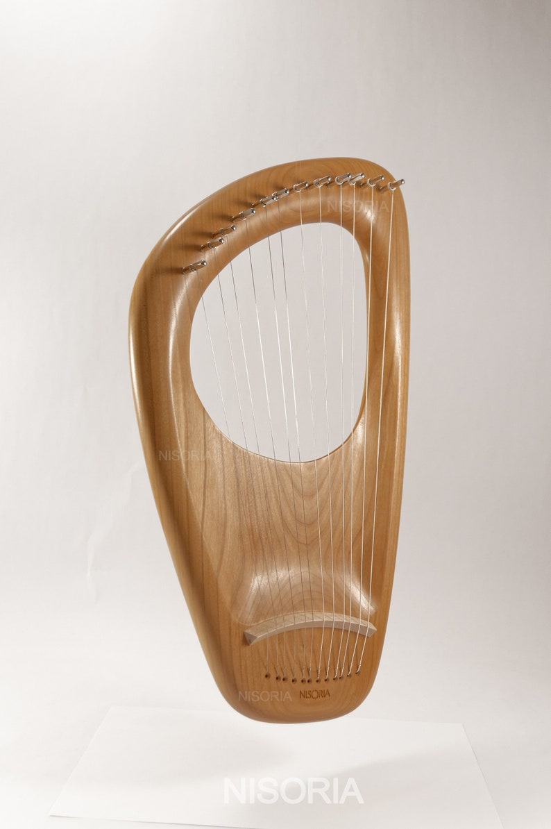 12 String Lyre harp Diatonic Musical Instrument Cherry - Etsy