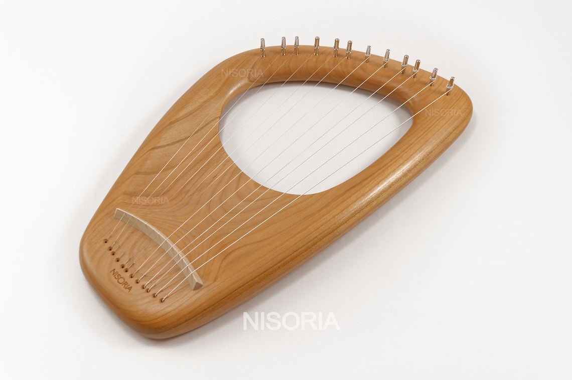 12 String Lyre harp Diatonic Musical Instrument Cherry - Etsy