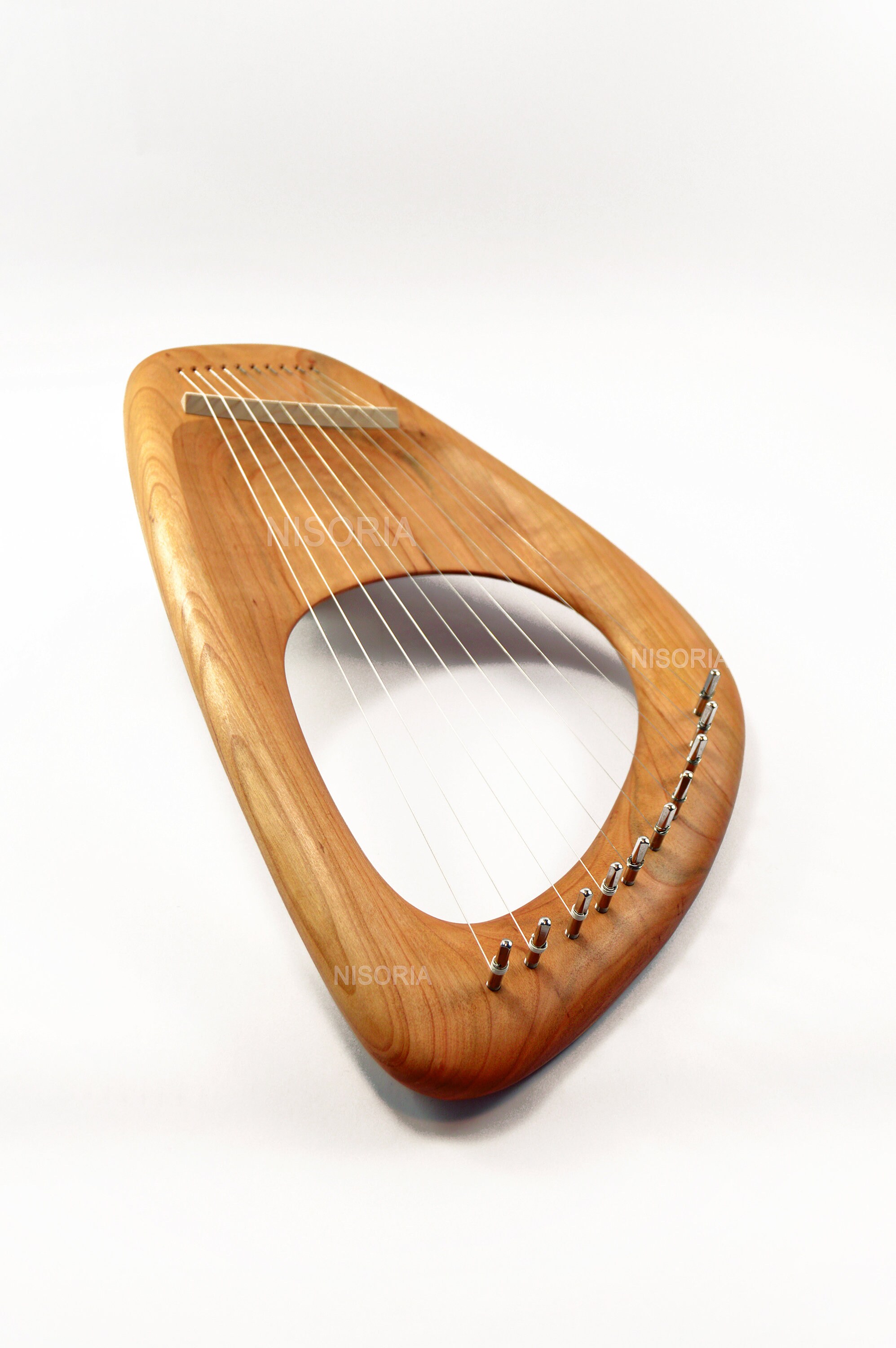 10 String Lyre (harp), Pentatonic Musical Instrument Cherry Wood - Etsy