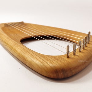 Lyre Harp, Pentatonic 7 String Lyre Musical Instrument, Cherry Wood ...