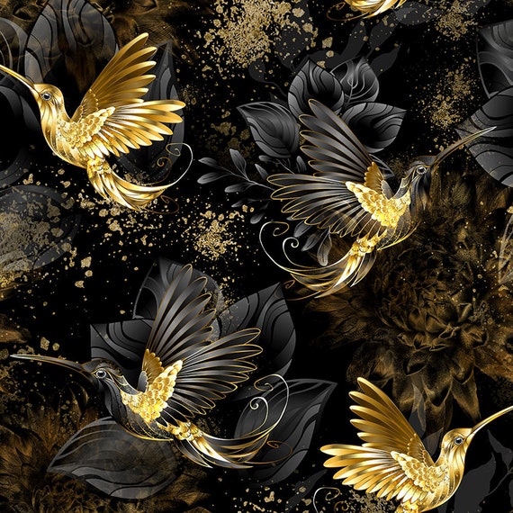 Golden Hummingbird High Quality Printed Faux Leather Sheet - Etsy