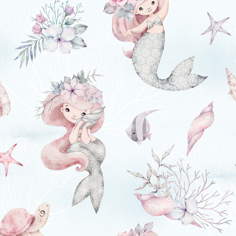 Mermaid Cotton Fabric - Etsy UK
