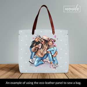 MOM&KIDS 6, High Quality Printing Faux Leather Sheet, Eco Leather Panel, Fabric, Leather for ...