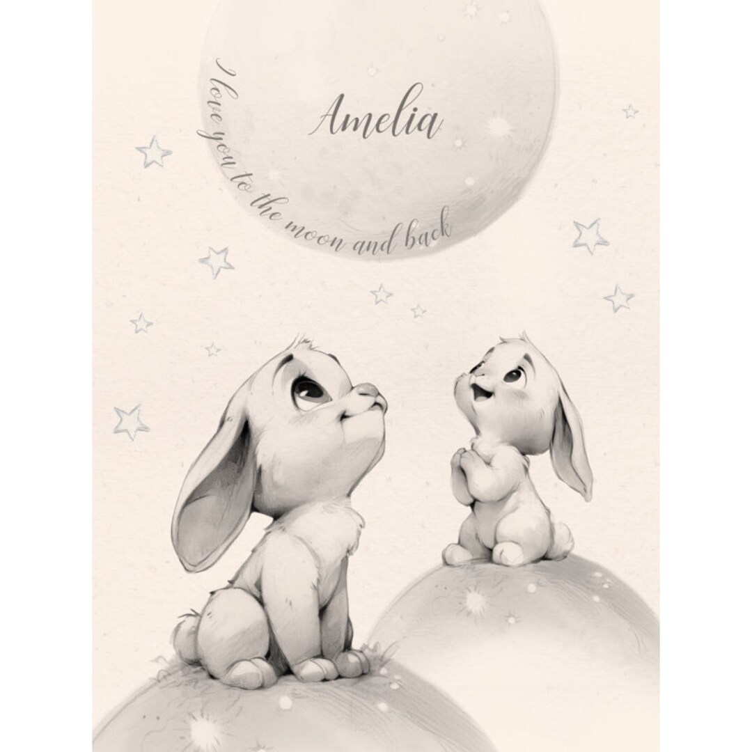 Personalized Fabric Panel Sketched Hare, Cotton Panel for Self-sewing ...