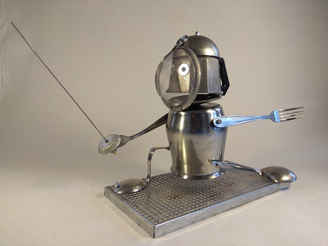 Recycled Art Upcycled Metal Art Robot Sculpture Junk Art - Etsy