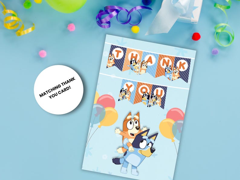 Bluey Birthday Invitation Canva Template: Blue Heeler Party (digital ...
