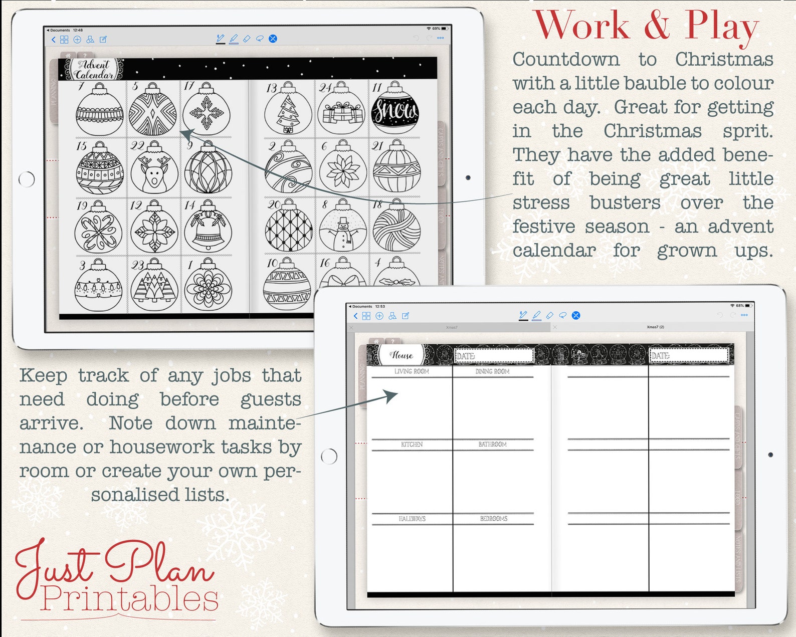 Digital Christmas Planner Interactive PDF Book for Goodnotes Planning ...