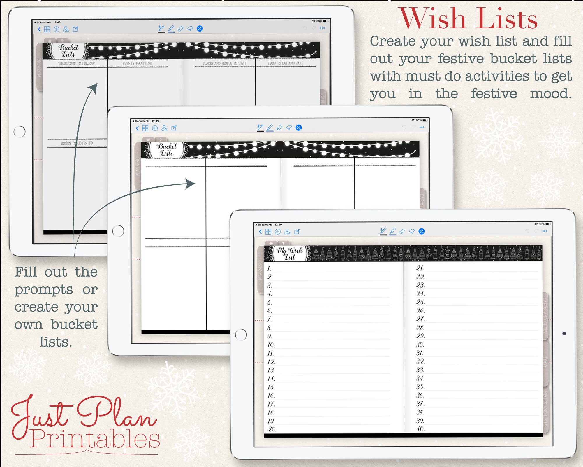 Digital Christmas Planner Interactive PDF Book for Goodnotes Planning ...