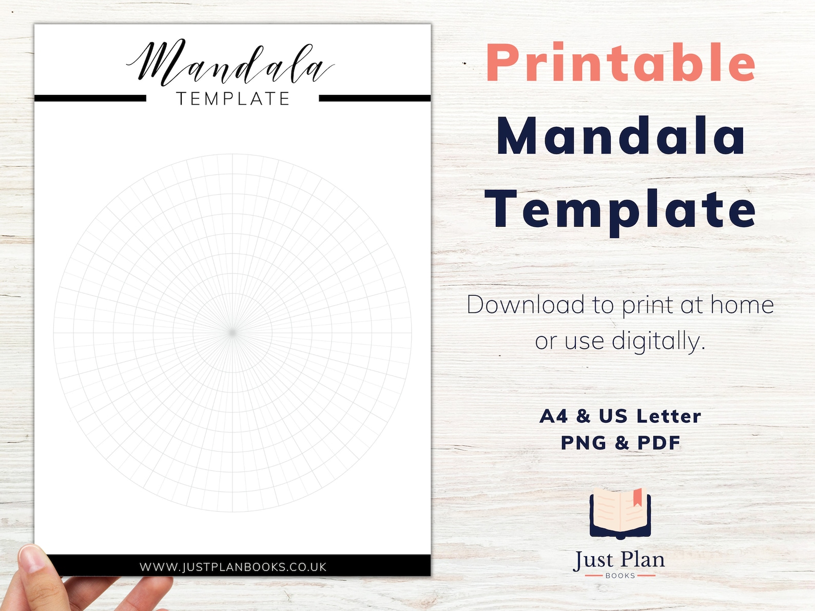 Blank Mandala Template Printable PDF Circle Grid Drawing Stencil Easy to Draw for Beginners Art ...