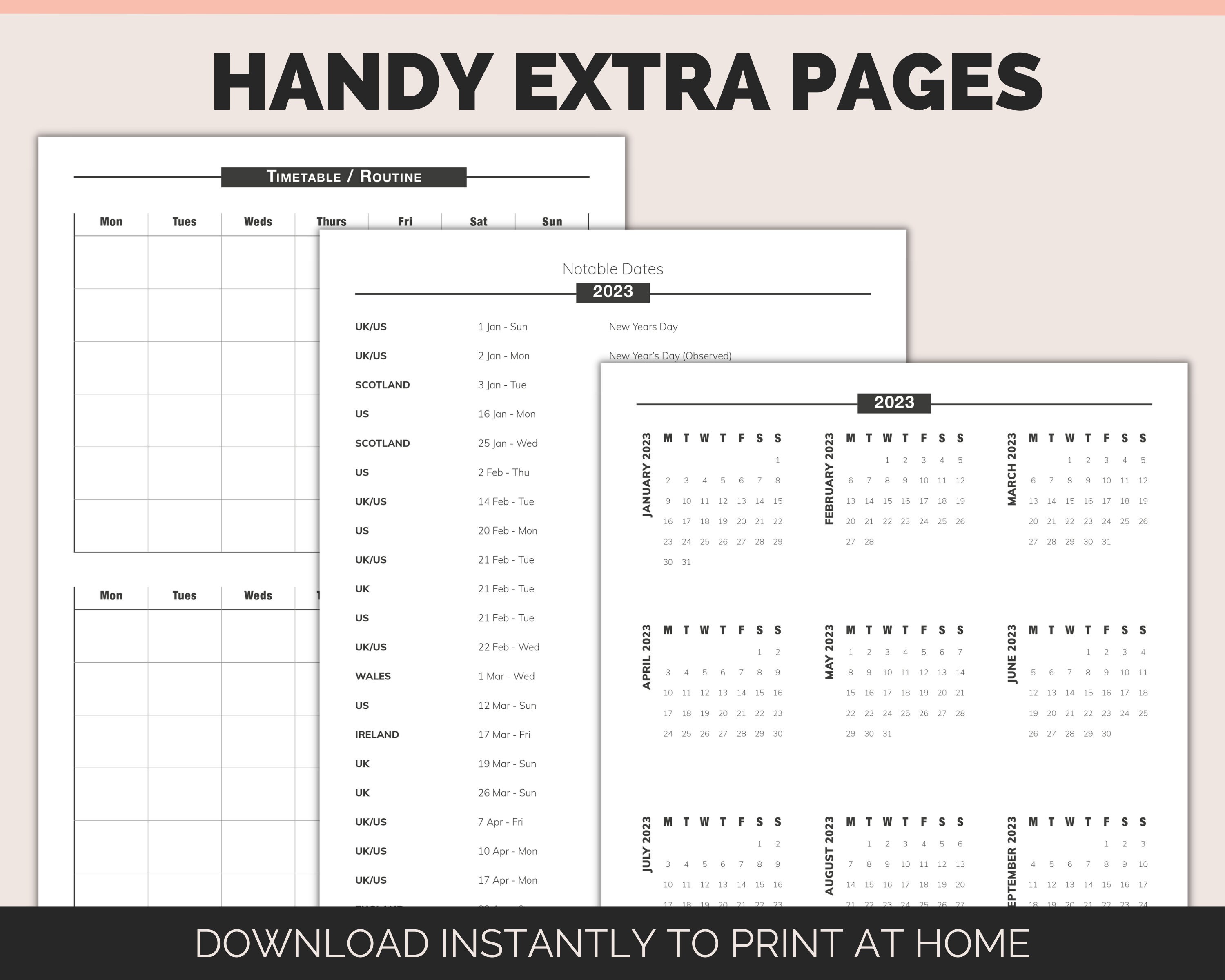 Printable Academic Planner Bundle Week to View on 2 Pages School Year ...