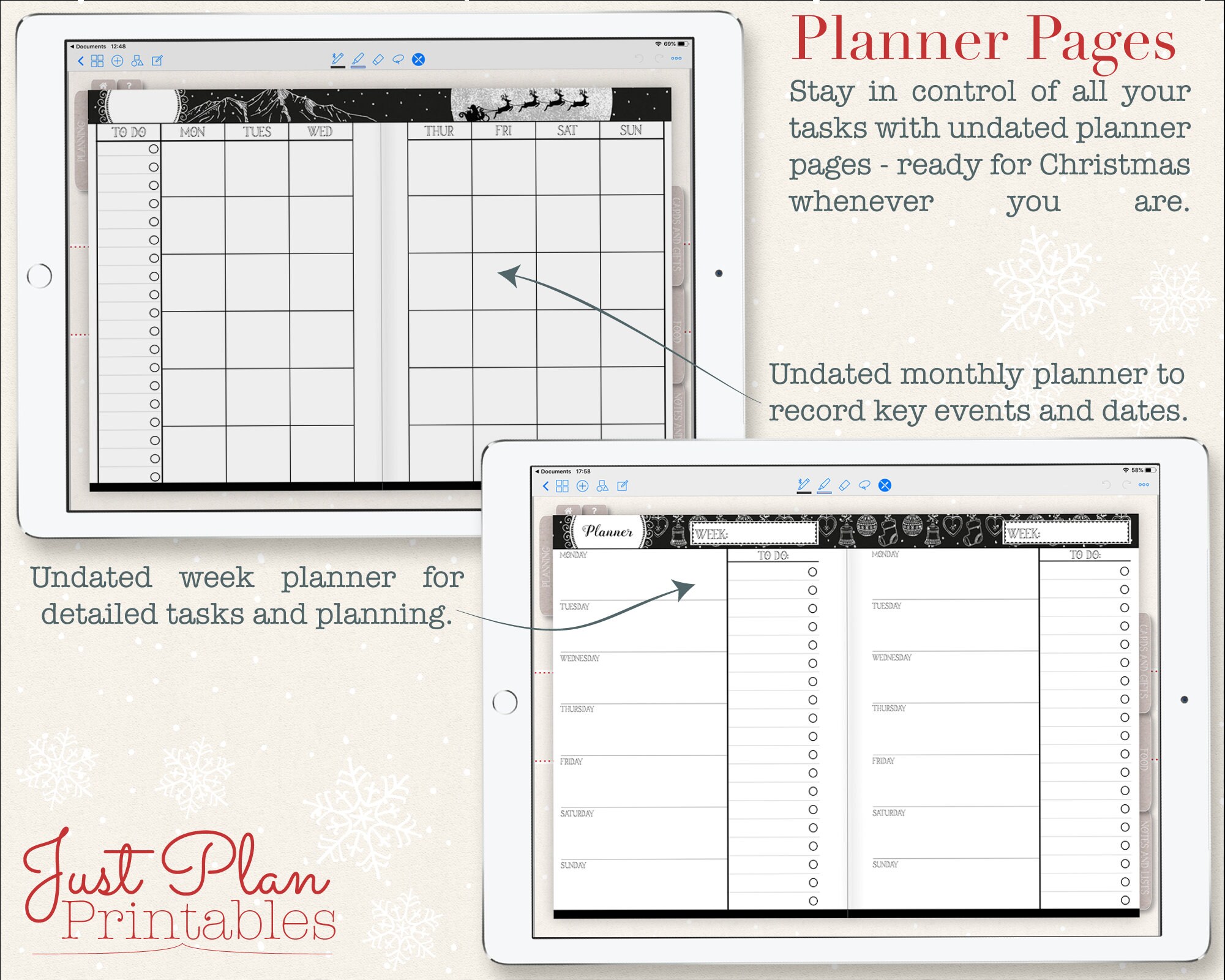 Digital Christmas Planner Interactive PDF Book for Goodnotes Planning ...