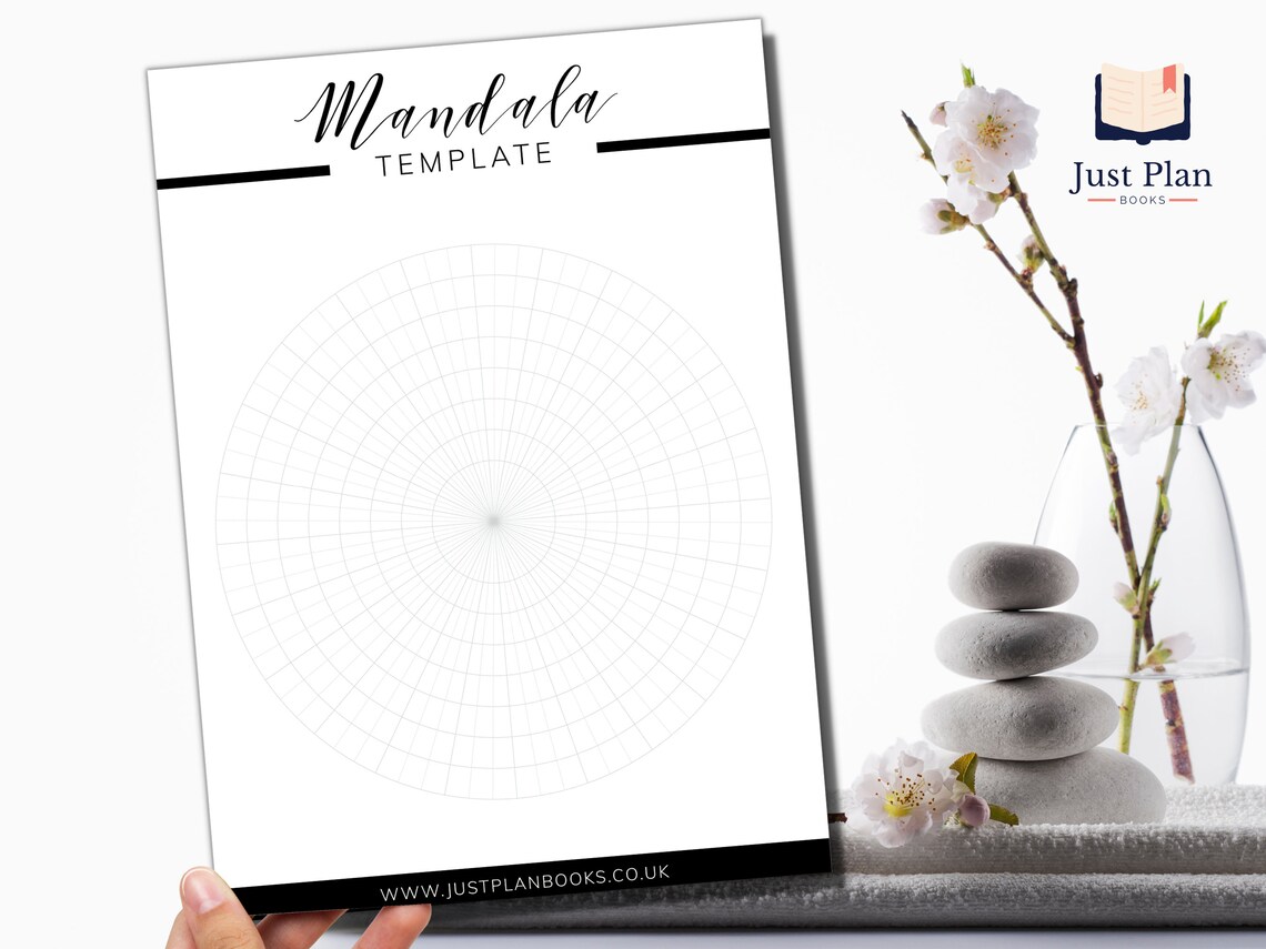 Blank Mandala Template Printable PDF Circle Grid Drawing Stencil Easy ...