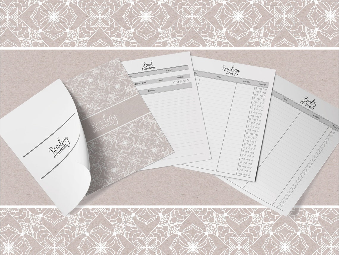 Printable PDF Reading Log Journal Planner Plan Track & | Etsy