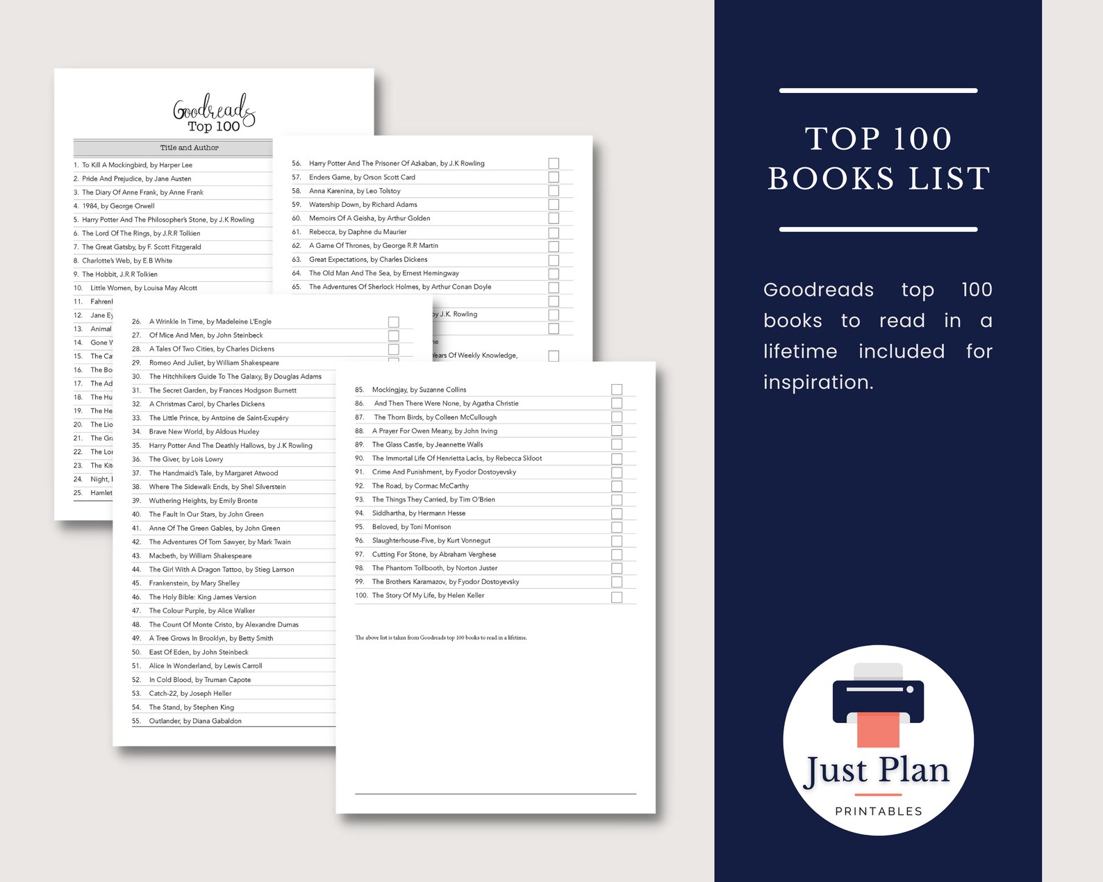 Printable PDF Reading Log Journal Planner Plan Track & - Etsy