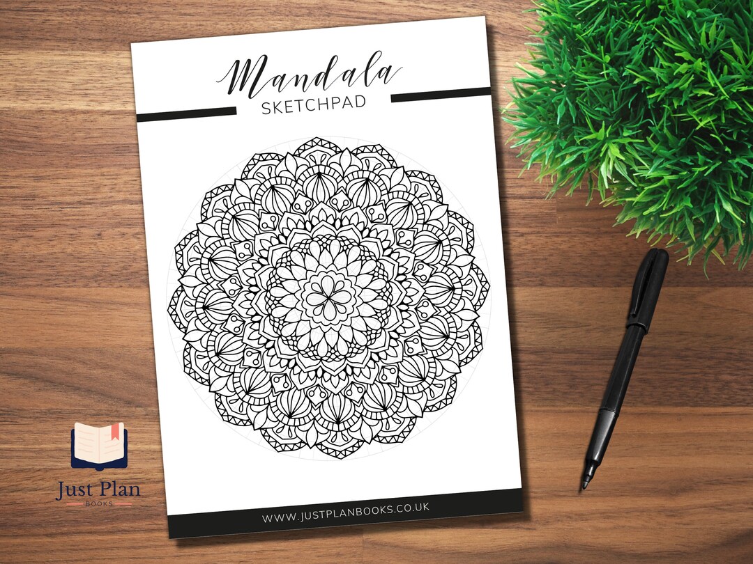 Mandala Drawing Template Blank Grid Notepad Sketchpad Sketchbook A4 Art ...