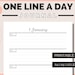 Printable PDF One Line A Day 5 Year Memory Journal | 366 Pages Book to ...