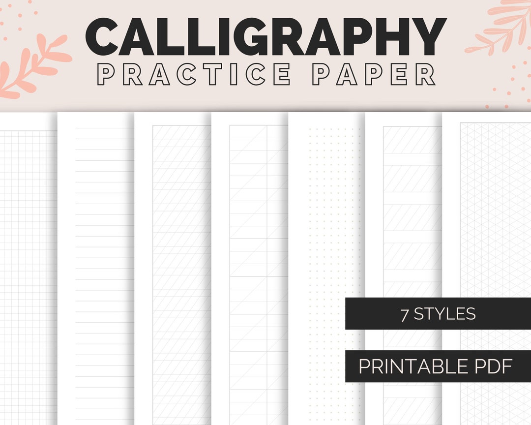 Lettering Practice Sheets | Printable Digital Papers for Neat ...