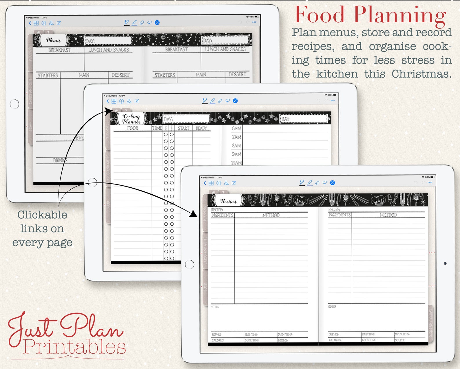 Digital Christmas Planner Interactive PDF Book for Goodnotes Planning ...