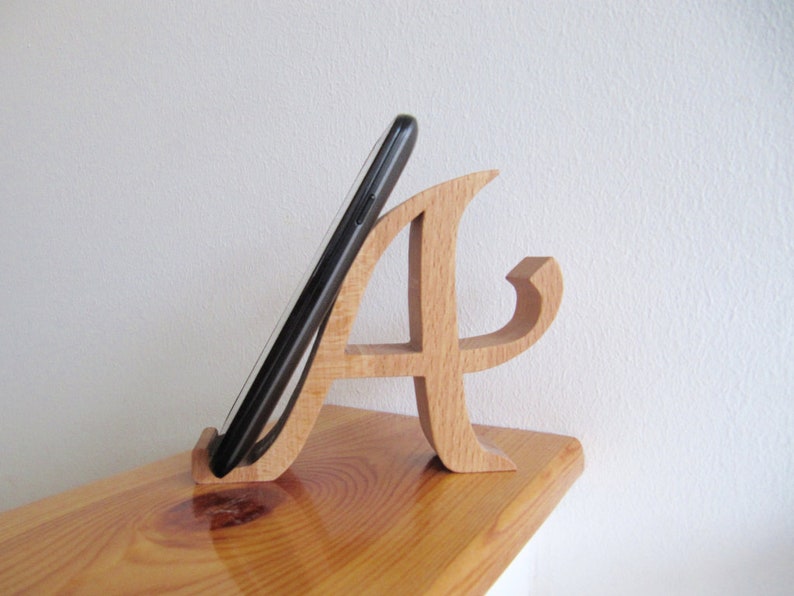 A Letter Wooden Mobile Stand/ Wooden Mobile Holder - Etsy