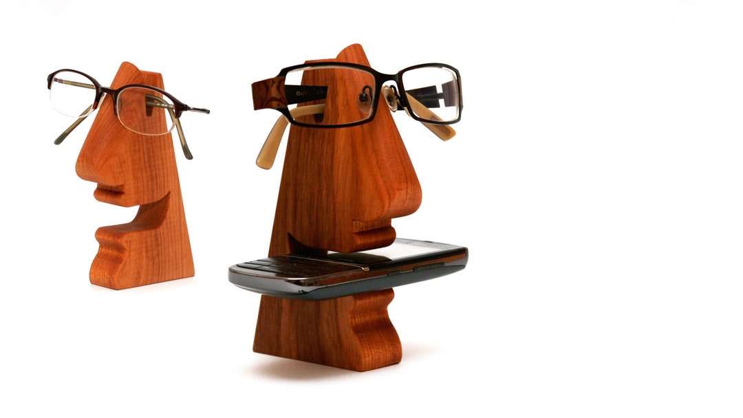 Wooden Mobile and Glasses Stand/holder / Smiley Mobile Stand / Smiley ...