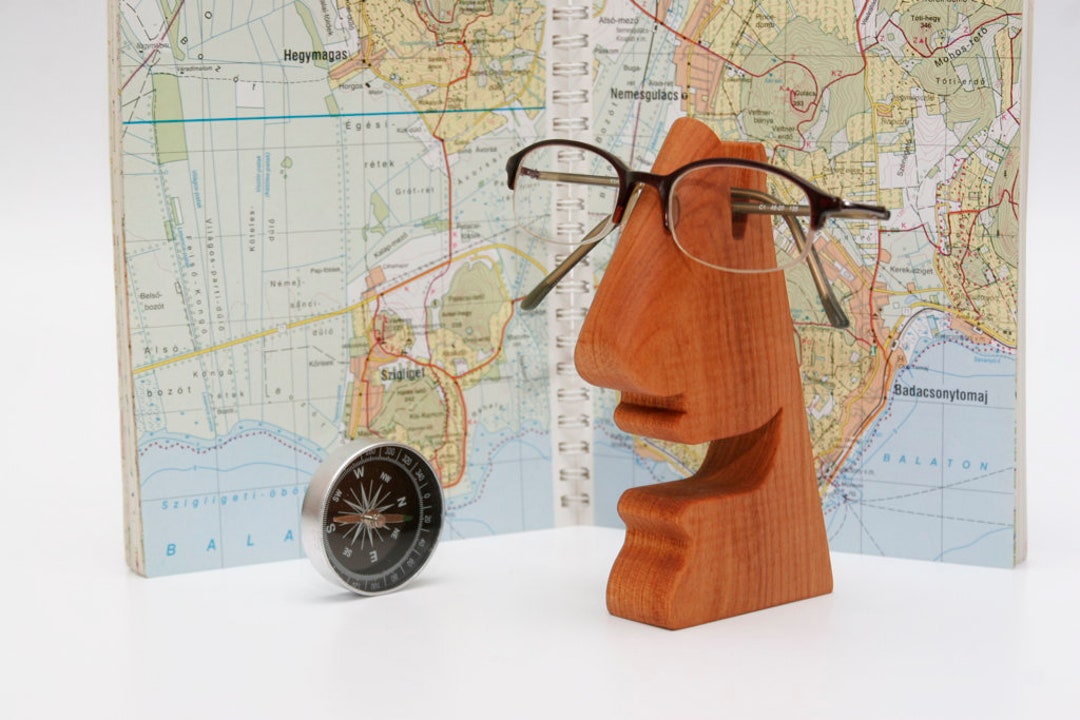 Cherry Wood Glasses Stand, Smiley Face Mobile Holder - Etsy