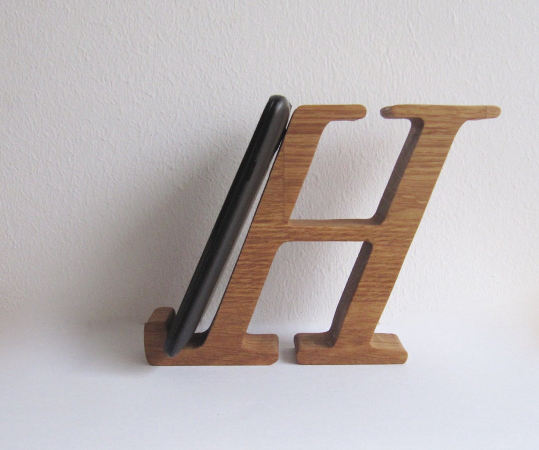 H Letter Wooden Mobile Stand/ Wooden Mobile Holder - Etsy