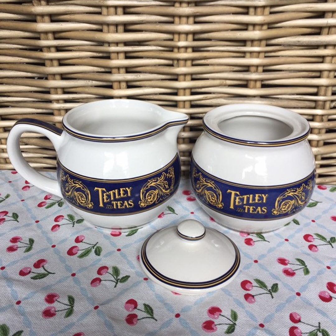 Tetley Tea Original Classic Navy & Gold Creamer and Sugar - Etsy Canada