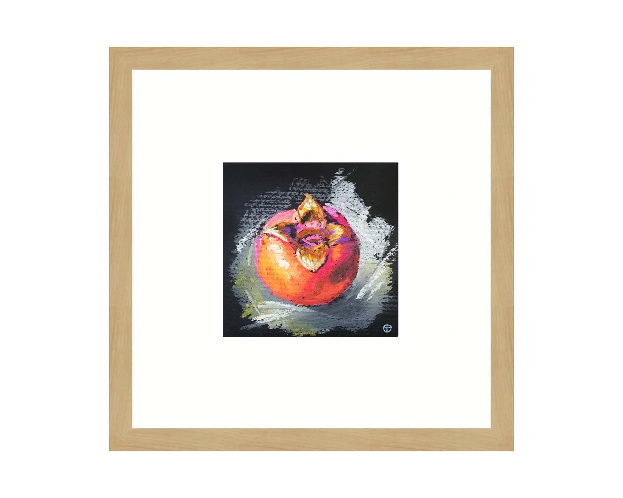 Drawing & Illustration Pastel Persimmon Original Oil Pastel Painting ...