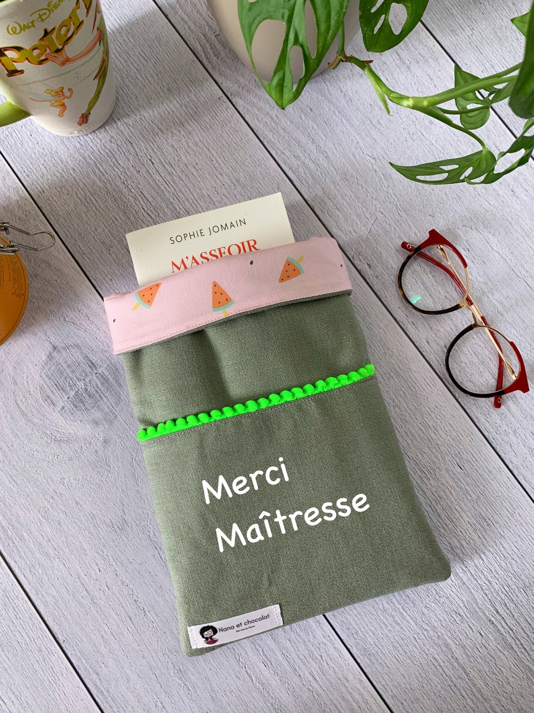 Fabric Pocket Book Cover, "watermelon" Model, E-reader, Diary or ...