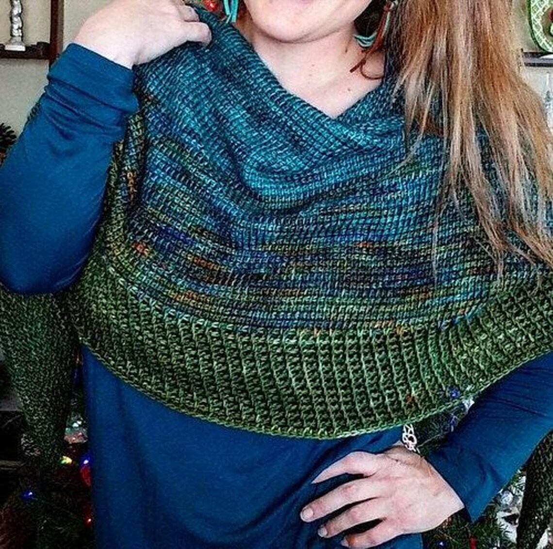 Luna Fade Tunisian Crochet Shawl Pattern, DK Yarn Wrap for Advanced ...