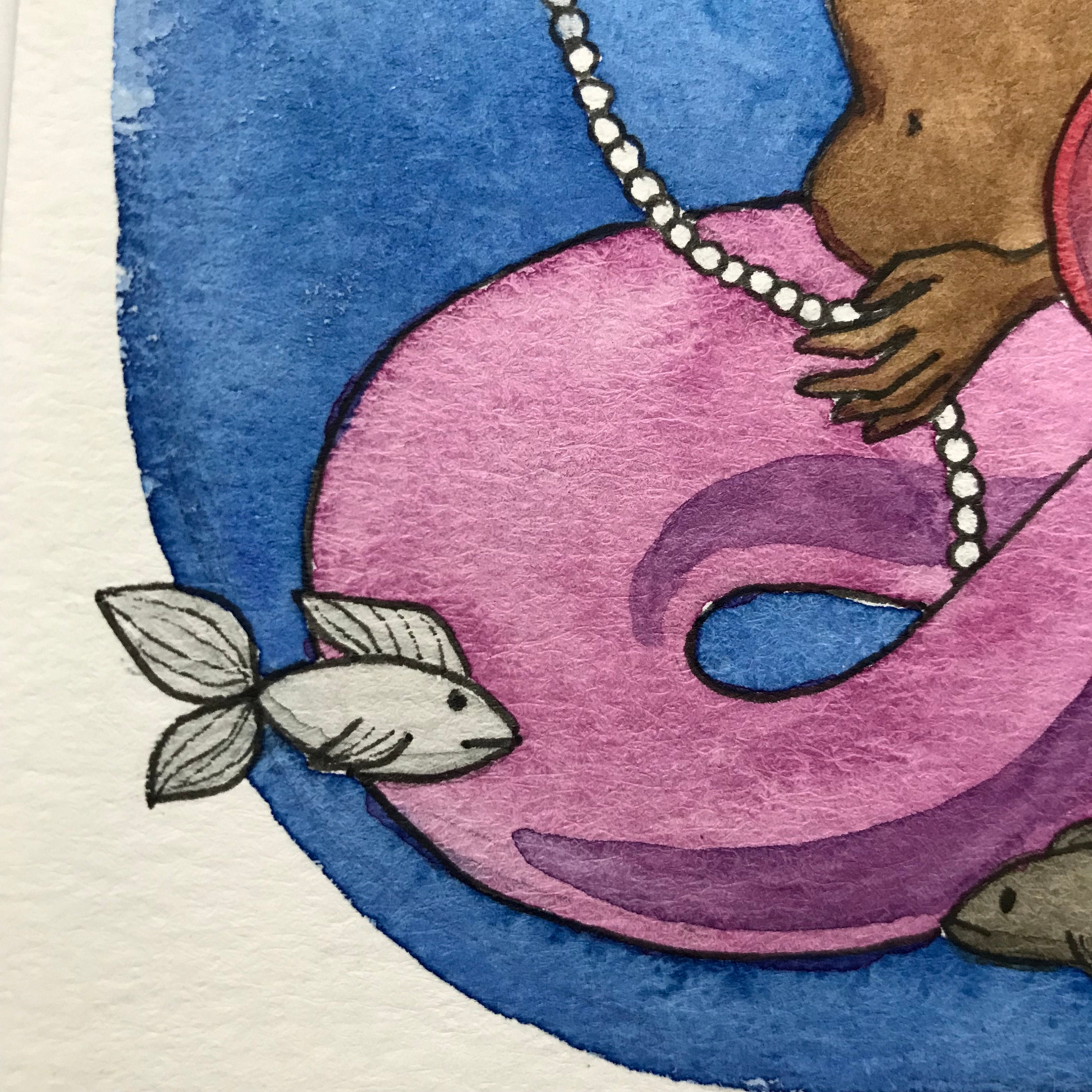 Deep Sea Pearls Original Watercolor Painting on Paper, Small Painting ...