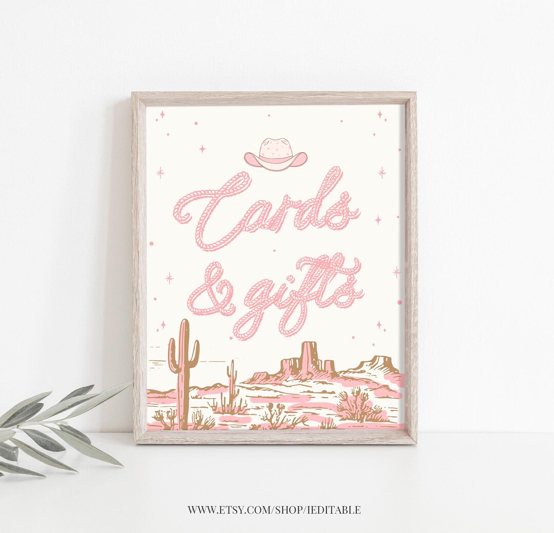 Rodeo Cards and Gifts Sign Table Decor Birthday Party Sign Baby Shower ...
