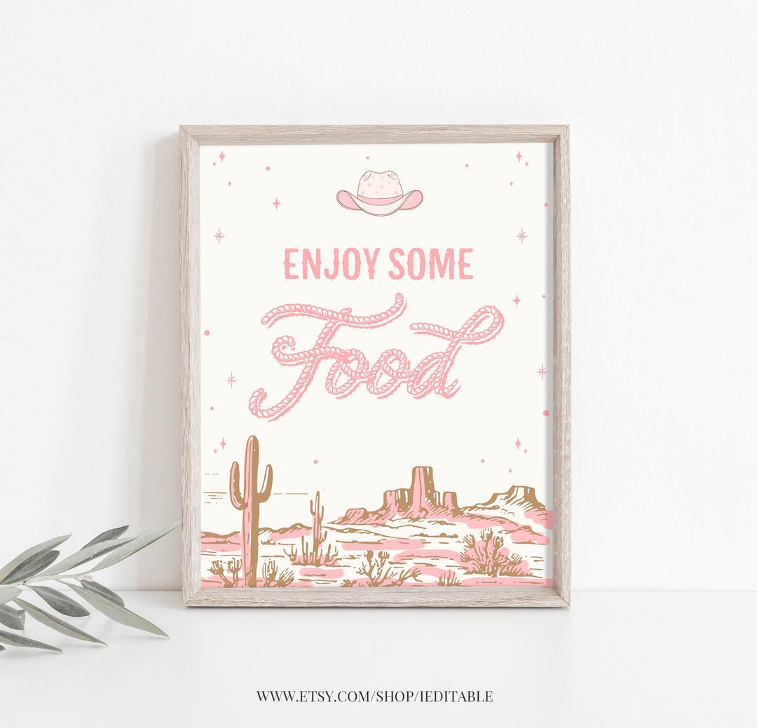 Rodeo Food Sign Table Decor Birthday Party Sign Baby Shower Cowboy ...