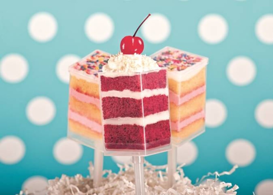 Cakeshooters® - Square Clear Cake Shooter Push Pop - 24 Count - Etsy