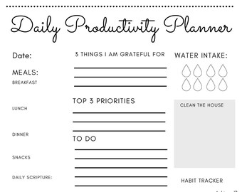 Daily Planner Printable for Staying at Home - Etsy