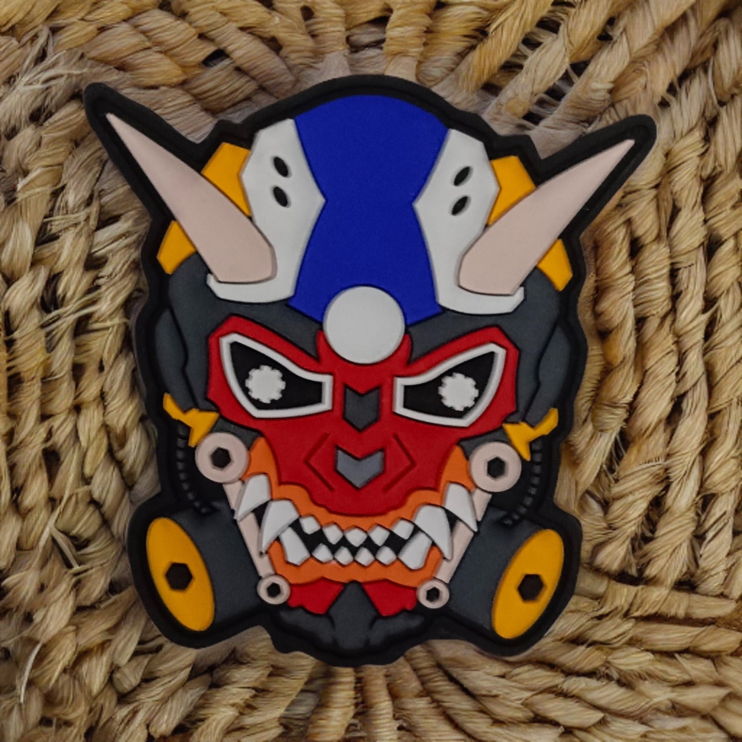 Steampunk Robot Oni Mask Pvc Patches Cyberpunk Anime Cosplay - Etsy