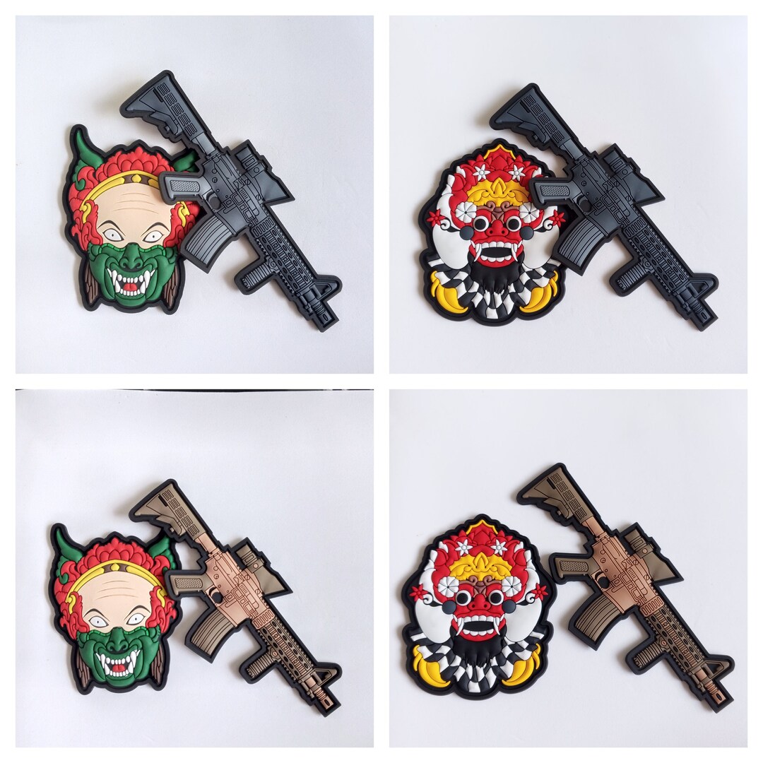 AR15 M4 MK18 Devil Assault Rifle Gun Morale PVC Patches With Scope Acog ...