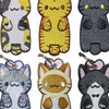 Cute Cat Embroidered Tag Keychain Kawaii Neko Jet Tags tamago, Sakura ...