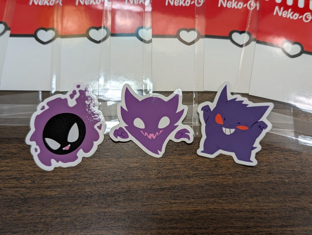 Ghost, Poison, Bug, Grass Type Pokepal Vinyl Stickers 2"(average ...