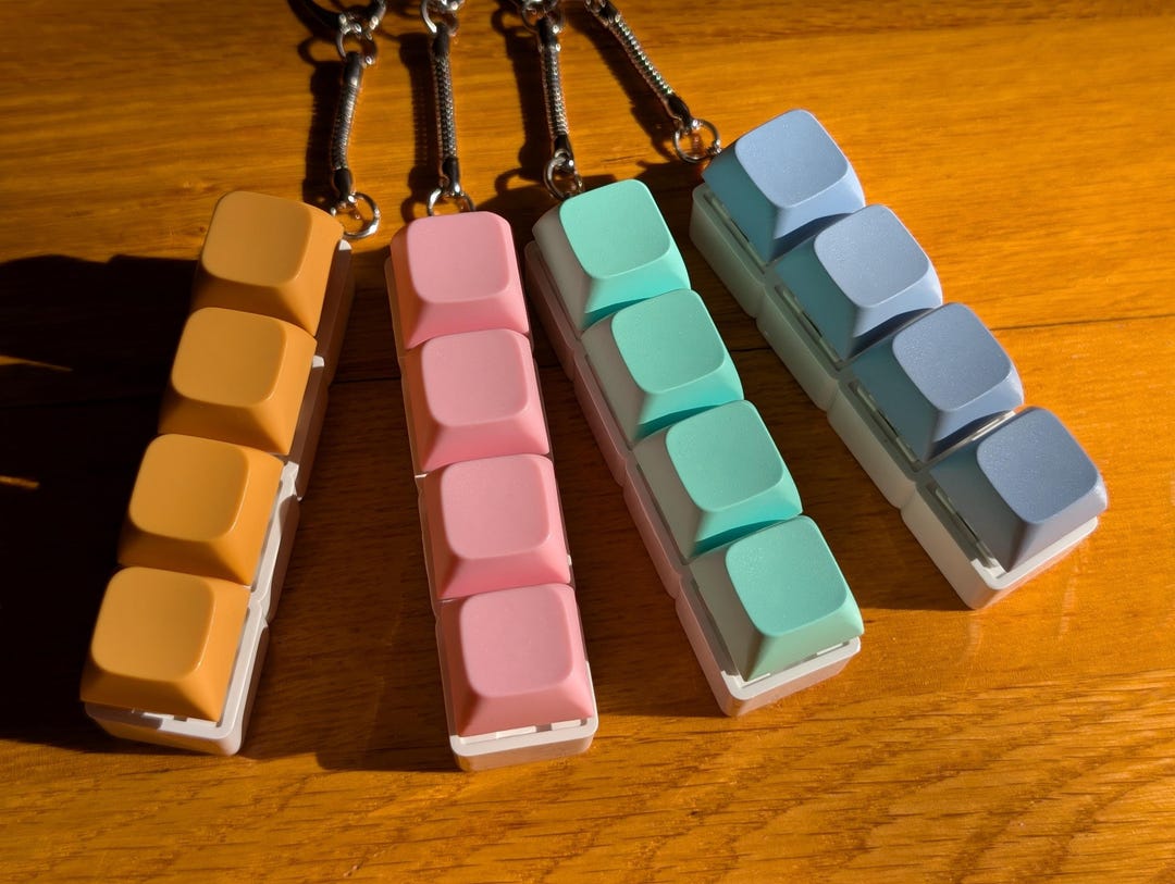 Pastel Quad Keycap Clicker: Fidget Keychain, Light-up Focus Accessory ...