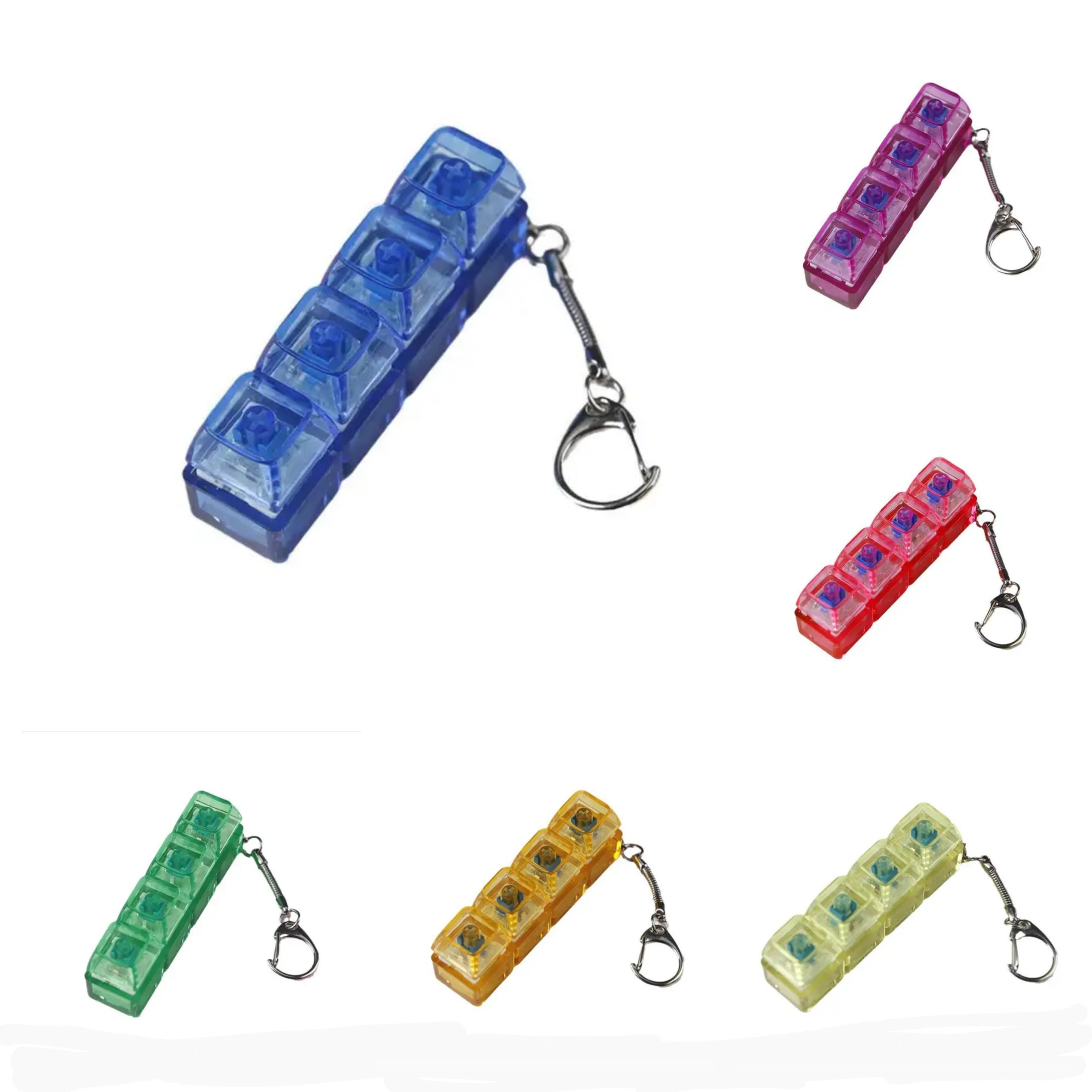 Double and Quad Clear Keycap Clickers - Fidget Keychain, Light up Focus ...
