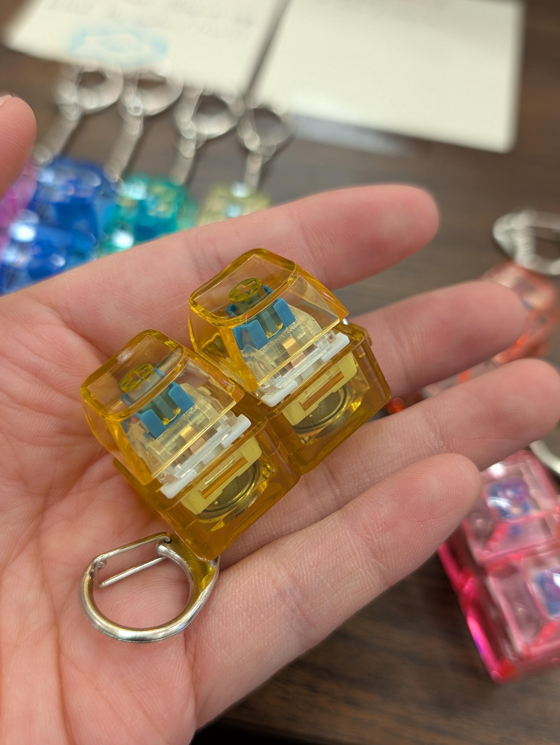 Double and Quad Clear Keycap Clickers - Fidget Keychain, Light up Focus ...