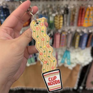 Cup Noodle Embroidered Tag Keychain - Jet Tag Keyring Instant Ramen ...