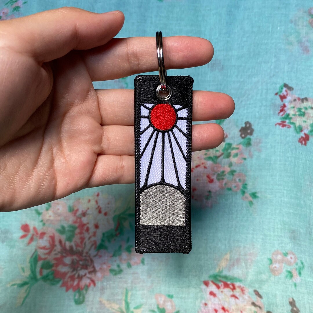 Embroidered Hanafuda Tag Keychain - Jet Tag Keyring - Etsy