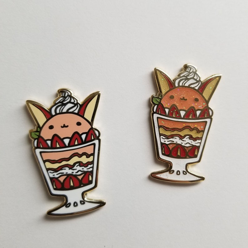 Animal Parfait Pal Hard Enamel Pin - Cute Animal Food Hybrid Pun Pins ...