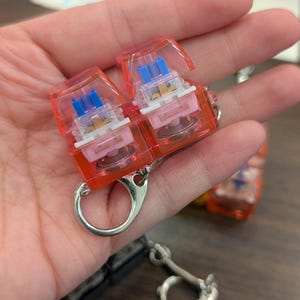 Double Clear Keycap Clickers - Fidget Keychain, Light up Focus ...