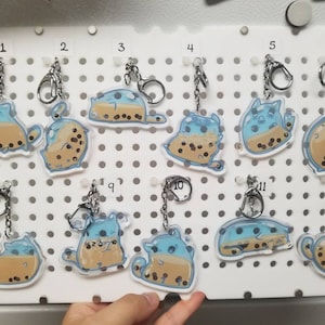 Bobacat Acrylic Charms - Boba Milk Tea Kitty 2" Accessories - Etsy
